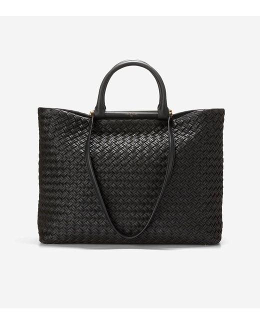 Cole Haan Catherine Woven Tote Bag in Black | Lyst
