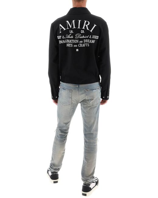 Amiri Blouson Jacket With Arts District Embroidery in Black for Men ...