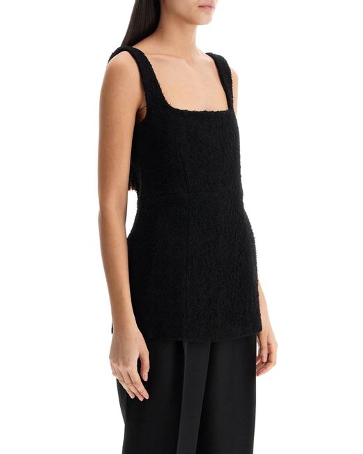 TOTEME Boucle Top Without Sleeves Square Neck in Black | Lyst