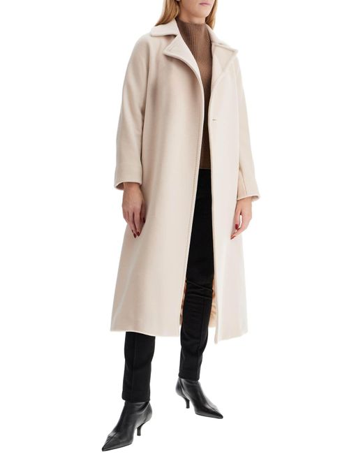 Max Mara 'Baby' Double-Breasted Coat in Natural | Lyst