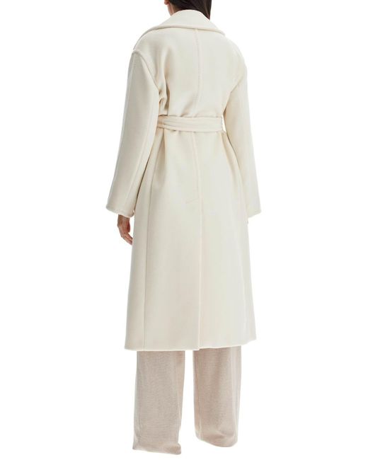 Max Mara Alpaca, Wool And Cashmere Robe Coat in White | Lyst