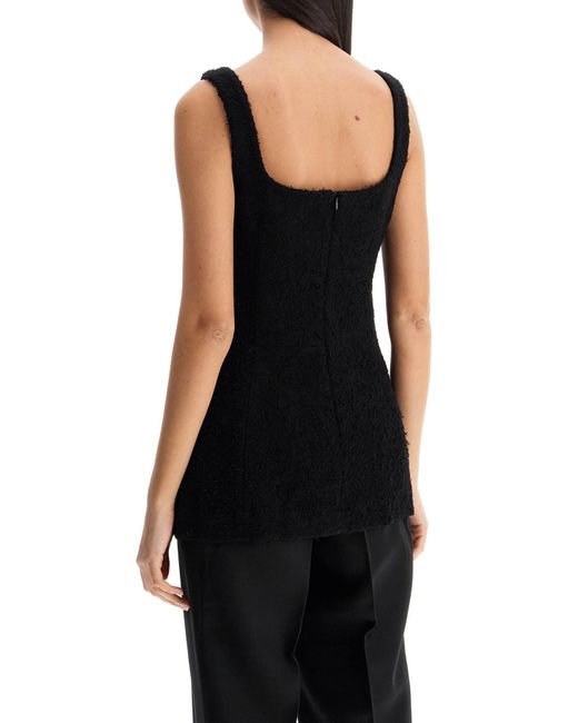 TOTEME Boucle Top Without Sleeves Square Neck in Black | Lyst