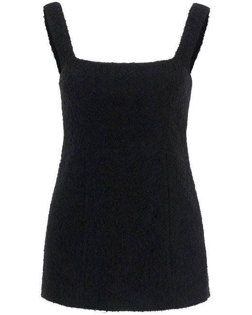TOTEME Boucle Top Without Sleeves Square Neck in Black | Lyst