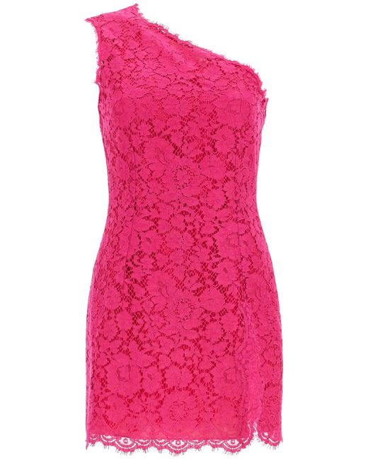 Dolce & Gabbana Short Shocking Lace Dress in Pink | Lyst