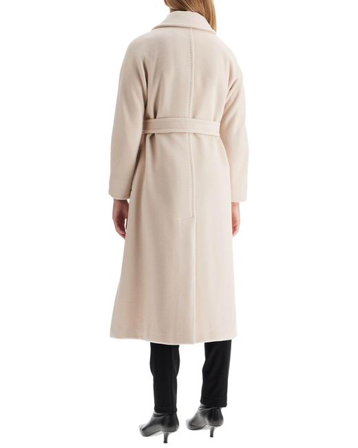 Max Mara 'Baby' Double-Breasted Coat in Natural | Lyst