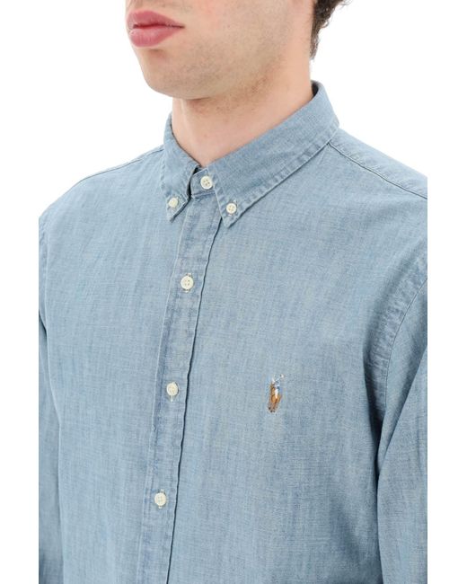 Polo Ralph Lauren Cotton Chambray Shirt in Blue for Men | Lyst