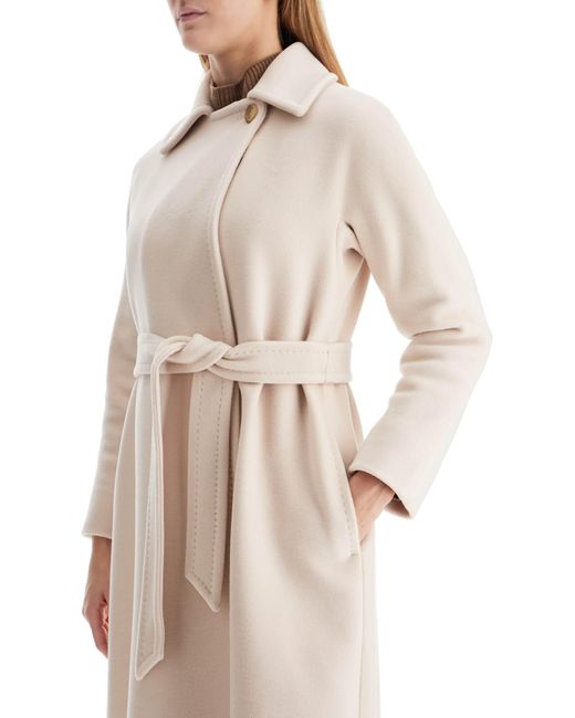 Max Mara 'Baby' Double-Breasted Coat in Natural | Lyst