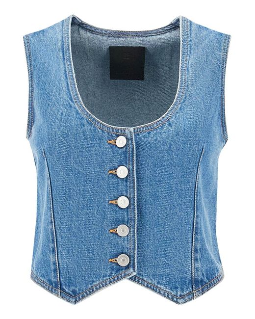 Givenchy "Denim Voyou Vest in Blue | Lyst
