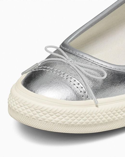 Converse Chuck Taylor All Star Dainty Ballerina Metallic in White | Lyst UK