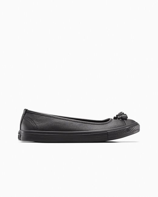 Converse Chuck Taylor All Star Dainty Ballerina Leather in Black | Lyst UK