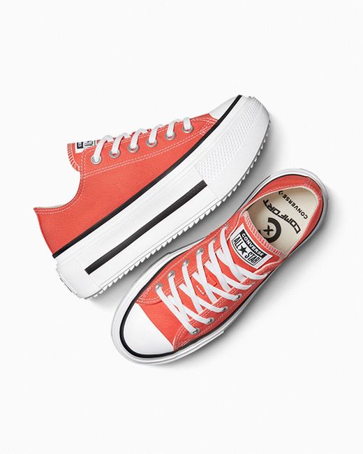 Converse Chuck Taylor All Star Lift Double Stack Platform in Red | Lyst UK