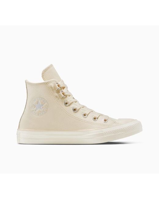 Converse Chuck Taylor All Star Leather in Natural | Lyst UK