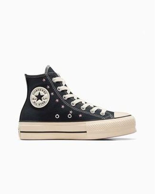 Converse Chuck Taylor All Star Lift Platform Embroidered Stars in Blue ...