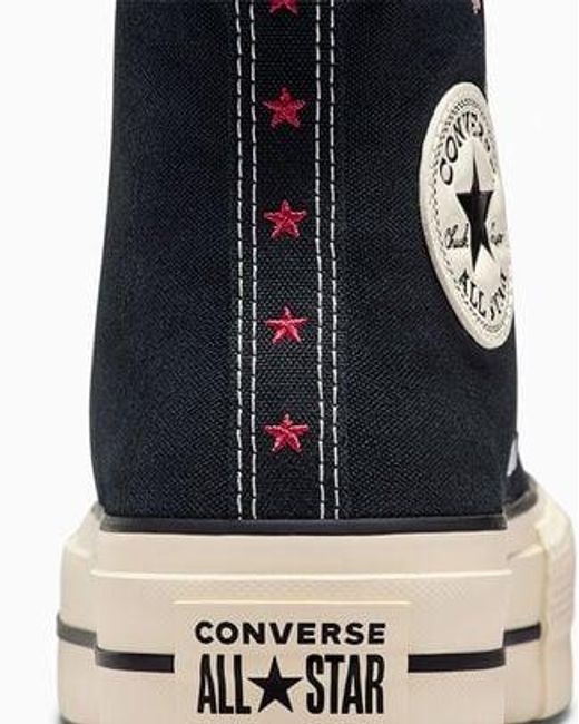 Converse Chuck Taylor All Star Lift Platform Embroidered Stars in Blue ...