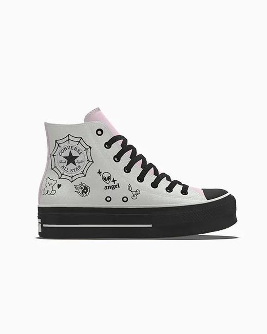 Converse Custom Chuck Taylor All Star Lift Platform By You in White | Lyst