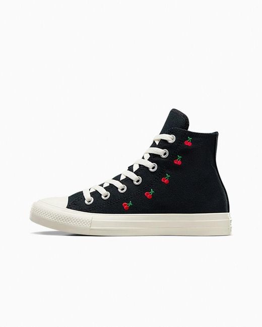 Converse Chuck Taylor All Star Cherries in Black | Lyst UK