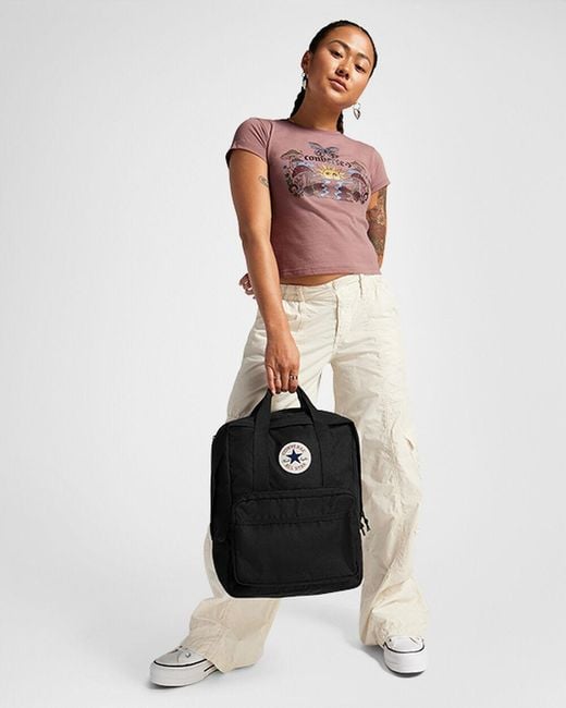 Converse Small Square Backpack in Black | Lyst UK