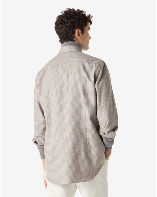 Corneliani Flannel Shirt With/ Check Pattern in White for Men | Lyst UK