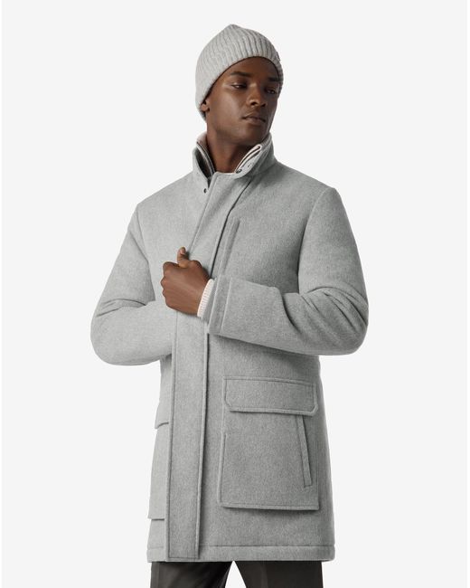 Corneliani Melange Pure Wool Caban Coat in Grey for Men | Lyst UK