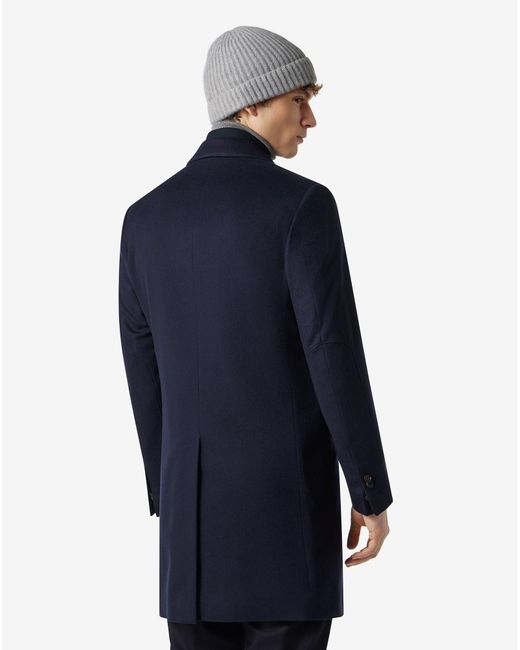 Corneliani Dark Pure Wool Coat With Detachable Vest in Blue for Men | Lyst