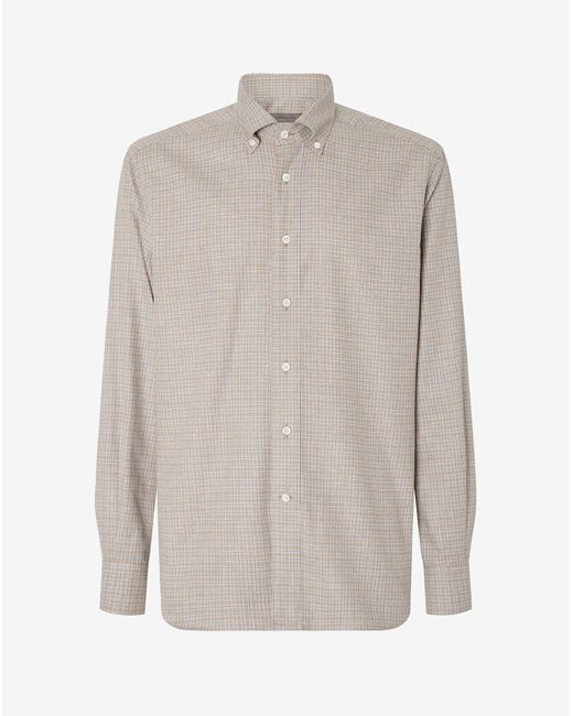 Corneliani Flannel Shirt With/ Check Pattern in White for Men | Lyst UK
