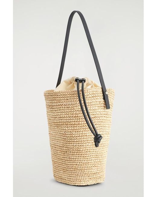COS Mini Bucket Bag in White | Lyst