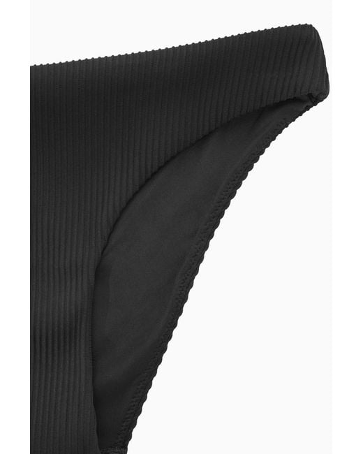 COS Classic Ribbed Bikini Briefs in Black | Lyst