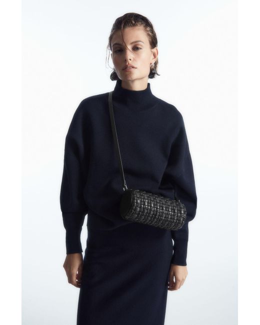 COS Braided Barrel Shoulder Bag - Leather in Black | Lyst