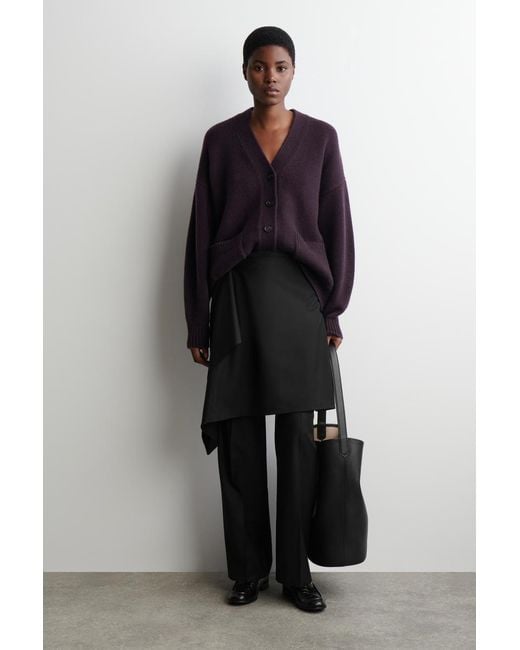 COS Oversized Cashmere-Blend Cardigan in Blue | Lyst UK