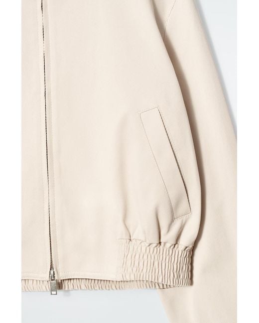 COS Funnel-neck Bomber Jacket in Natural | Lyst UK