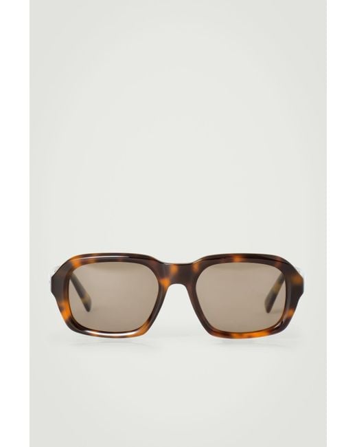 COS Square-frame Aviator Sunglasses in Brown for Men | Lyst