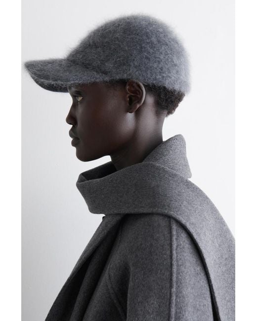 COS Brushed-cashmere Baseball Cap in Grey | Lyst UK