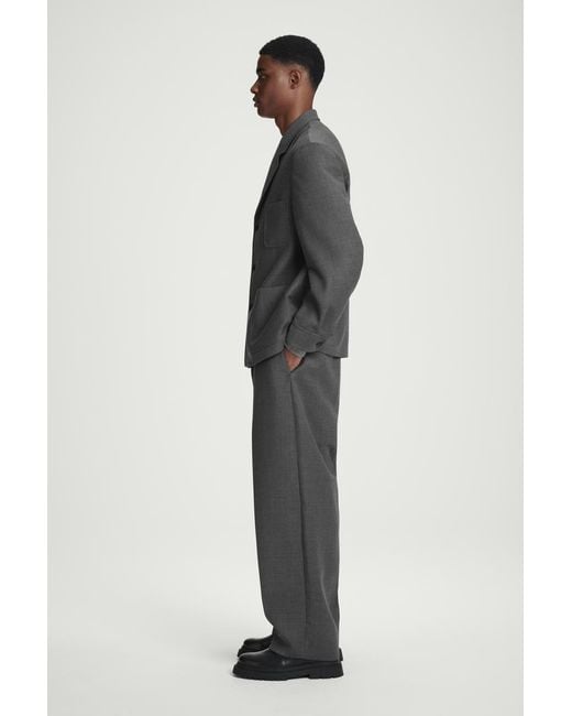 COS Relaxed Unstructured Merino Wool-Blend Blazer in Gray for Men | Lyst