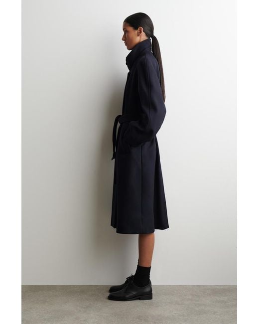 COS Wool-Blend Trench Coat in Blue | Lyst UK