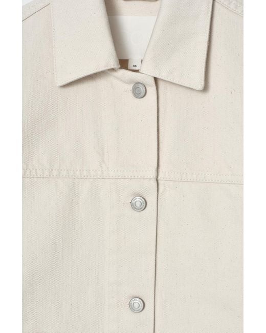 COS Boxy Denim Jacket in White | Lyst UK