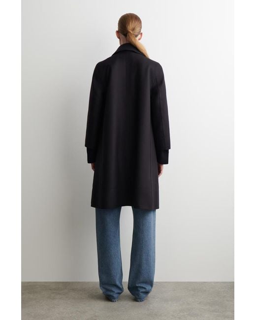 COS Voluminous Wool Car Coat in Black | Lyst UK