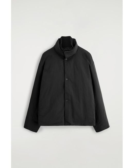COS Padded Mock-Neck Down Jacket in Black for Men | Lyst