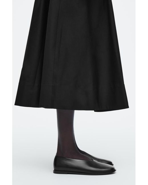 COS Leather Ballet Flats in Black | Lyst