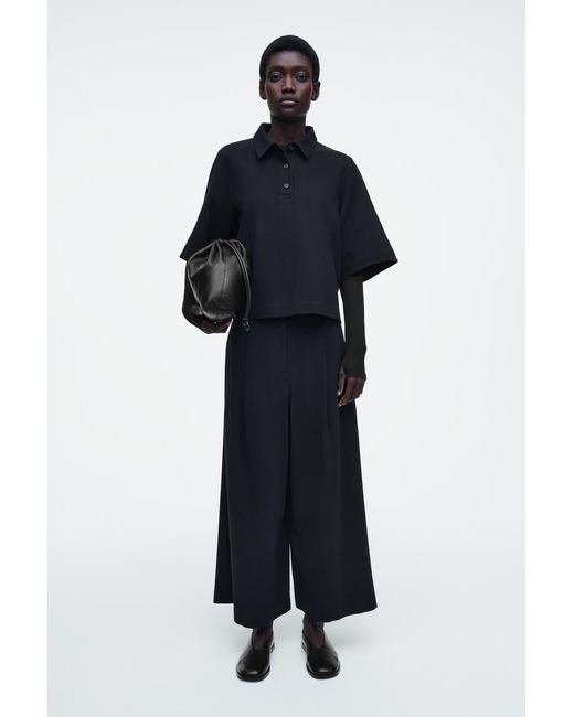 COS Boxy Polo Shirt in Blue | Lyst