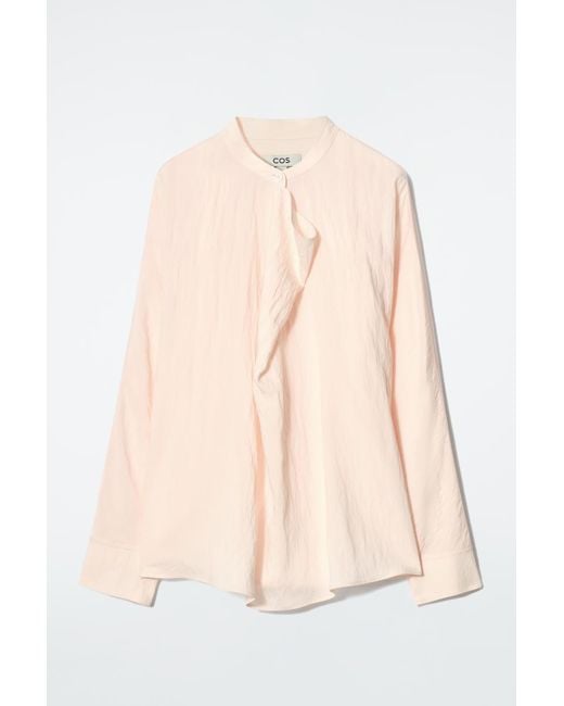 COS Draped Blouse in Pink | Lyst