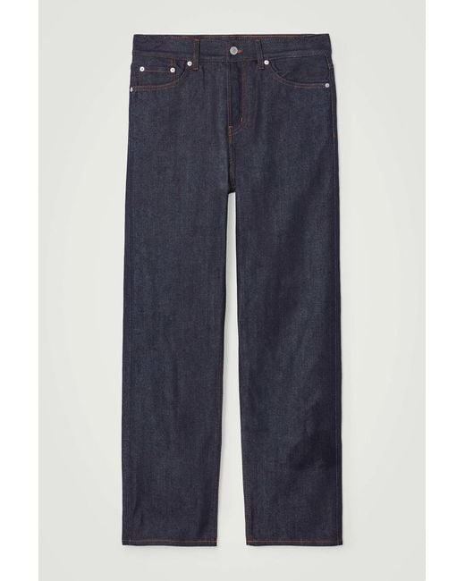 COS Signature Raw Selvedge Straight-leg Jeans in Blue for Men | Lyst UK
