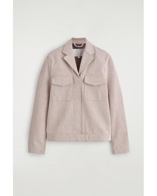 COS Denim Utility Jacket in Natural | Lyst UK