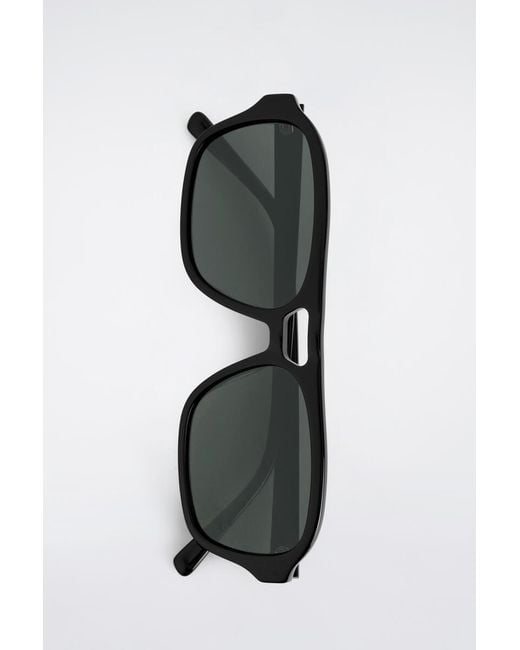 COS Rectangular Aviator Sunglasses in Black for Men | Lyst
