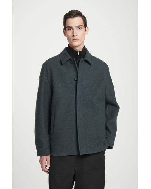 COS Felted Wool Jacket in Green for Men | Lyst UK