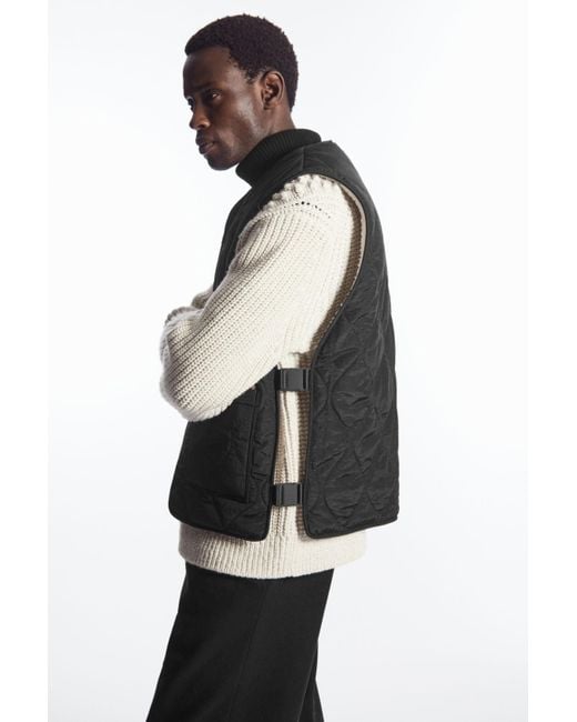 COS Reversible Fleece-lined Utility Vest in Black for Men | Lyst