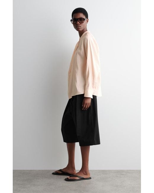 COS Draped Blouse in Pink | Lyst