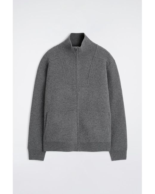 COS Merino Wool Zip-Up Track Jacket in Grey for Men | Lyst UK