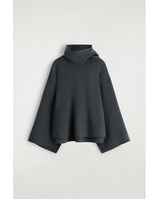 COS Double-Faced Wool Cape in Blue | Lyst UK