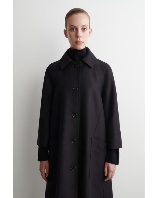 COS Voluminous Wool Car Coat in Black | Lyst UK