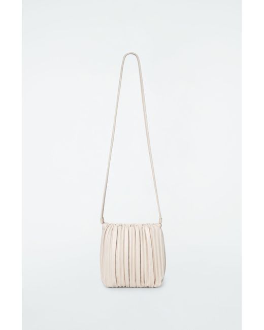 COS Scallop Crossbody - Leather in White | Lyst